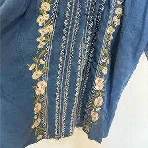 Johnny Was | Dresses | Johnny Was Nalina Kimono Blue Dress Floral ...
